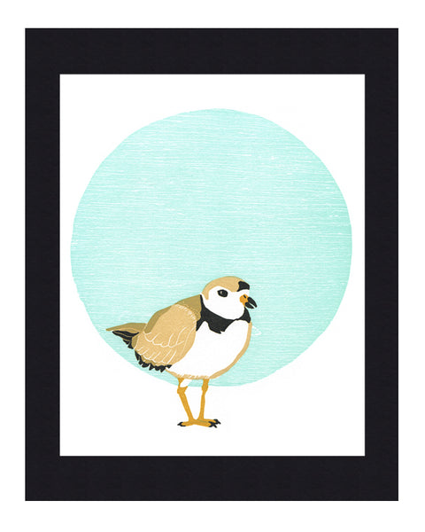 Piping Plover Fine Art Linoleum Block Print – Moon Rabbit Press
