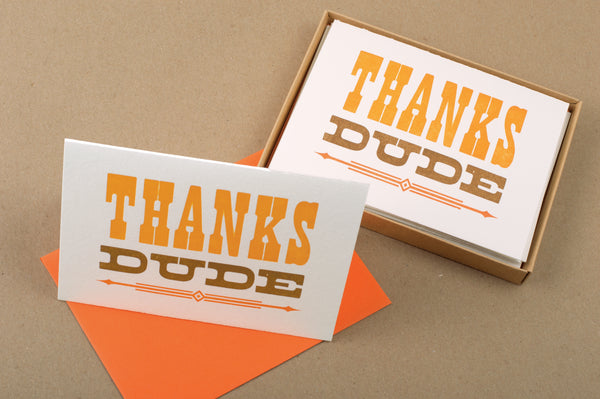 Thanks Dude Note Card – Moon Rabbit Press